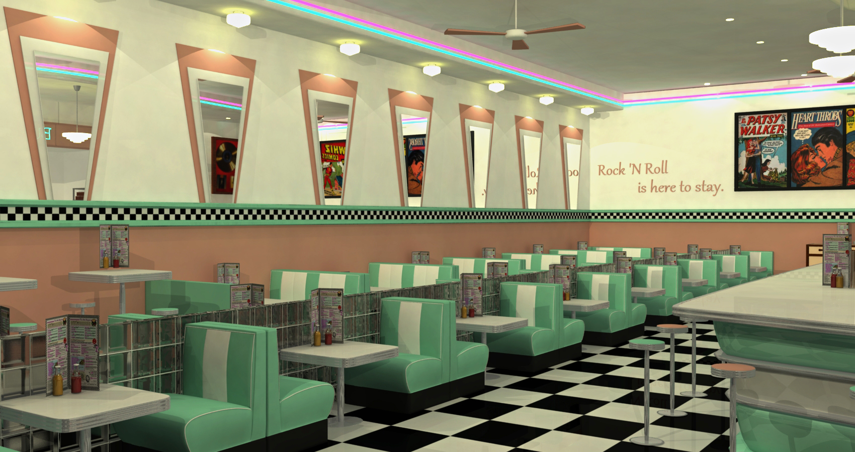 50s Diner 3D Modeling | Domestika